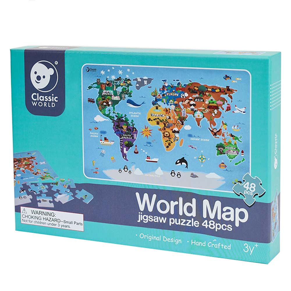 Classic World - World Map Jigsaw Puzzle 48Pcs | Jomla.ae