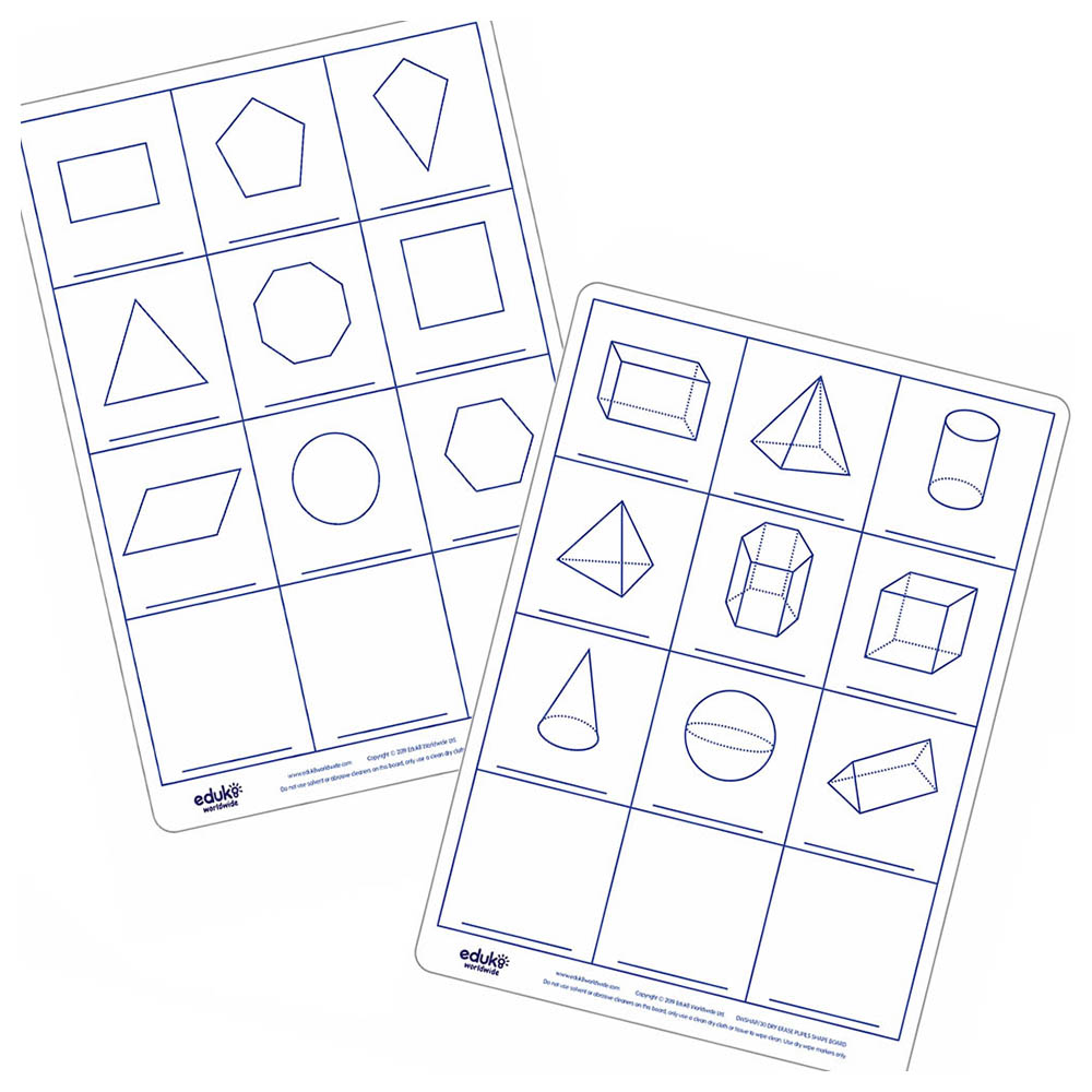 Order Eduk8 Worldwide Dry Erase 2D & 3D 2 Sided Boards Pack of 30 Now ...