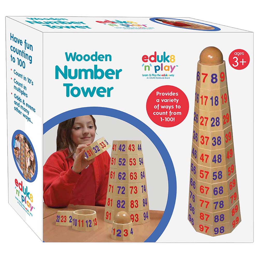 Order Eduk8 Worldwide - Wooden Number Tower Now! | Jomla.ae