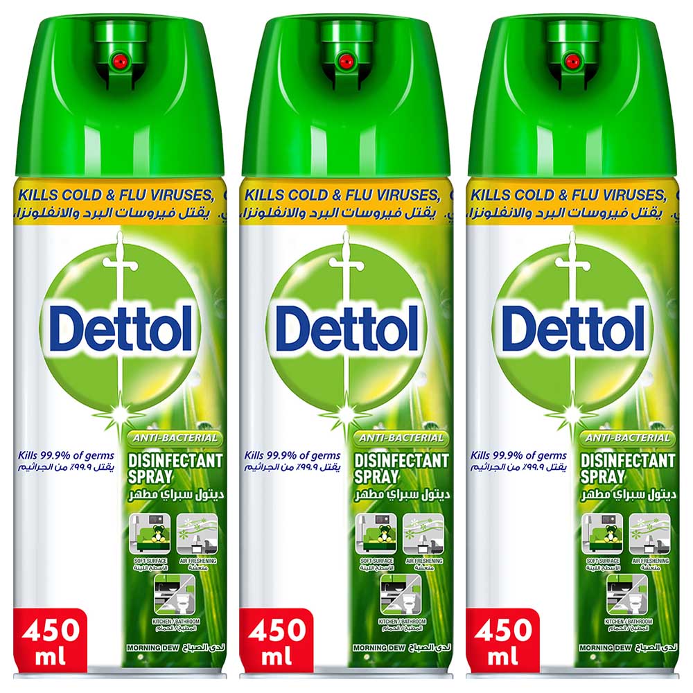 Order Dettol - Morning Dew Disinfectant Spray - Pack Of 3 - 450 ml Now ...