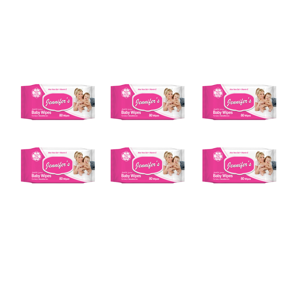 Cool & Cool Jennifer’s Baby Wipes 80’s - Pack of 6 | Jomla.ae