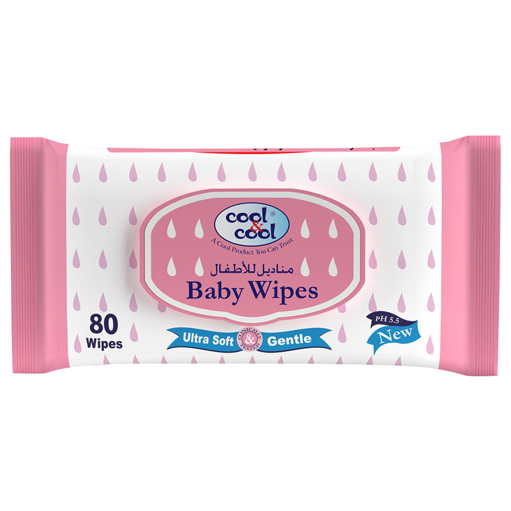 اطلب مناديل مبلله للاطفال 80 منديل كول اند كول Cool & Cool Baby Wipes ...