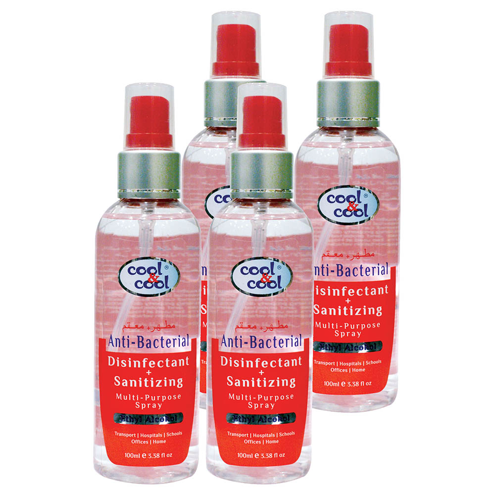 Cool & Cool Cool & Cool - Disinfectant + Sanitizing Spray 100ml x4 ...