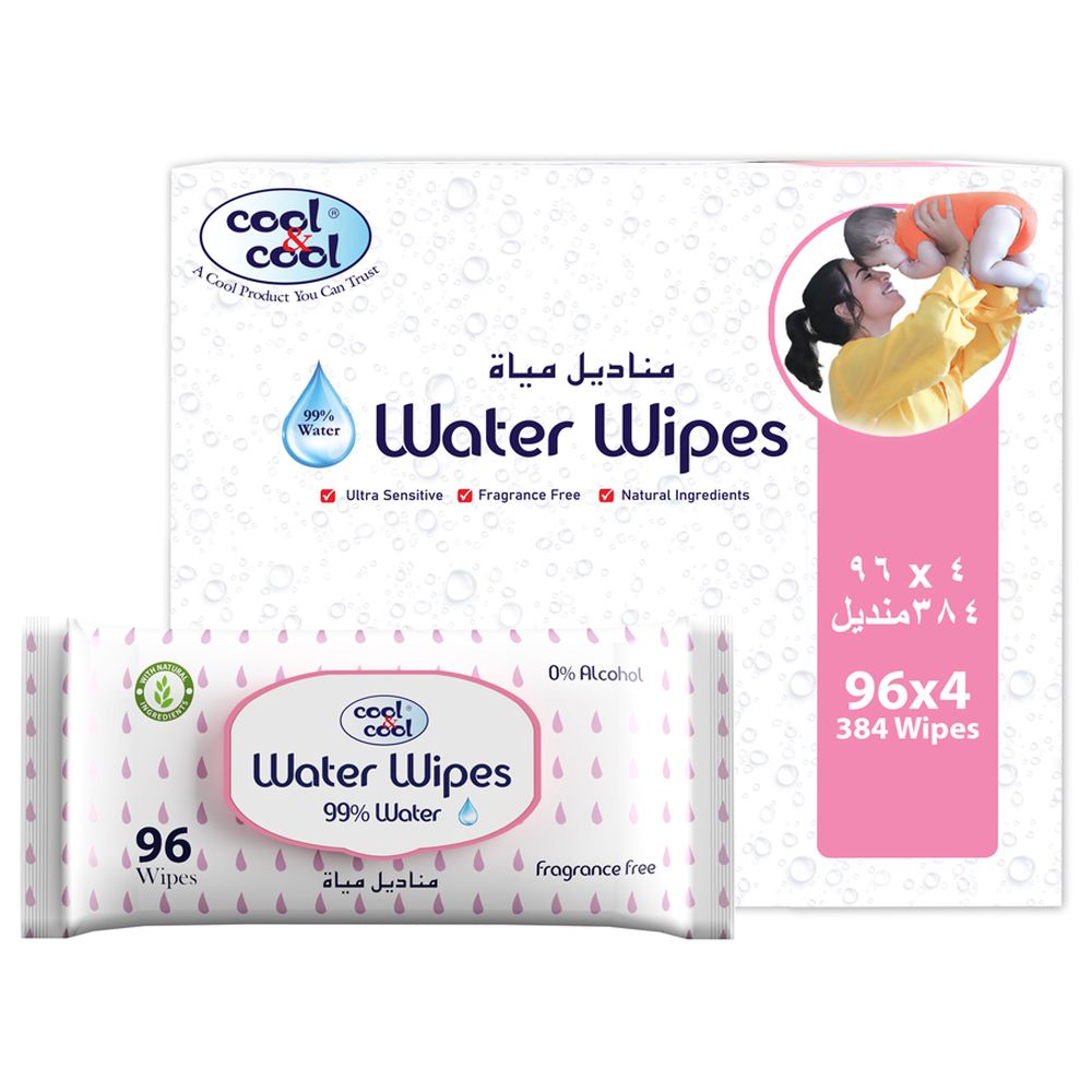 Order Cool & Cool Cool & Cool - Baby Water Wipes 96pcs - Pack of 4 Now ...