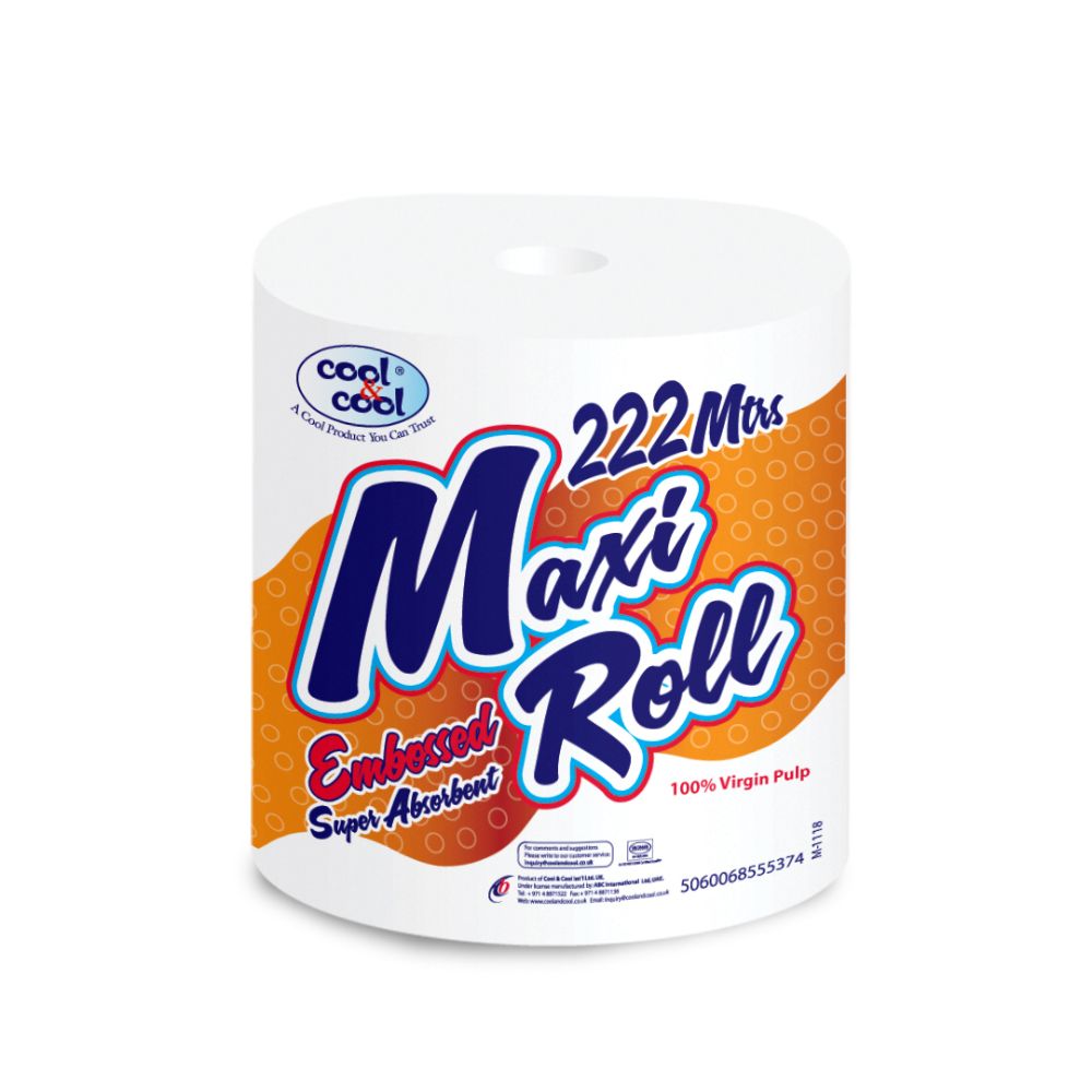 Order Cool & Cool Cool & Cool - 222 Meters Maxi Roll Tissue Twin Pack ...