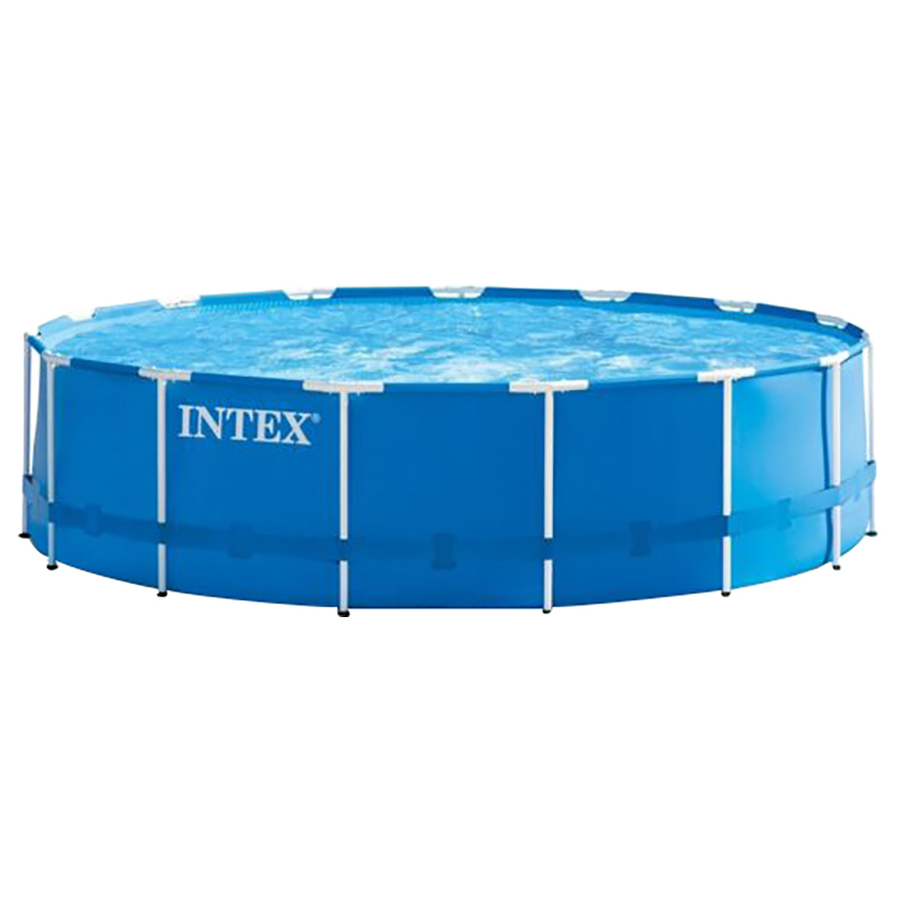 Order Intex - 15ft x 48In Metal Frame Pool Set - Blue Now! | Jomla.ae