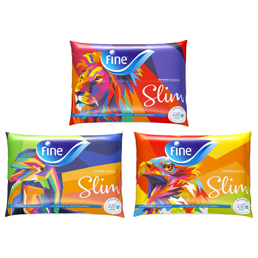 اطلب مناديل معقمة فاين قطعتين Fine Fluffy Facial Tissue 60 Sheets x 2 ...