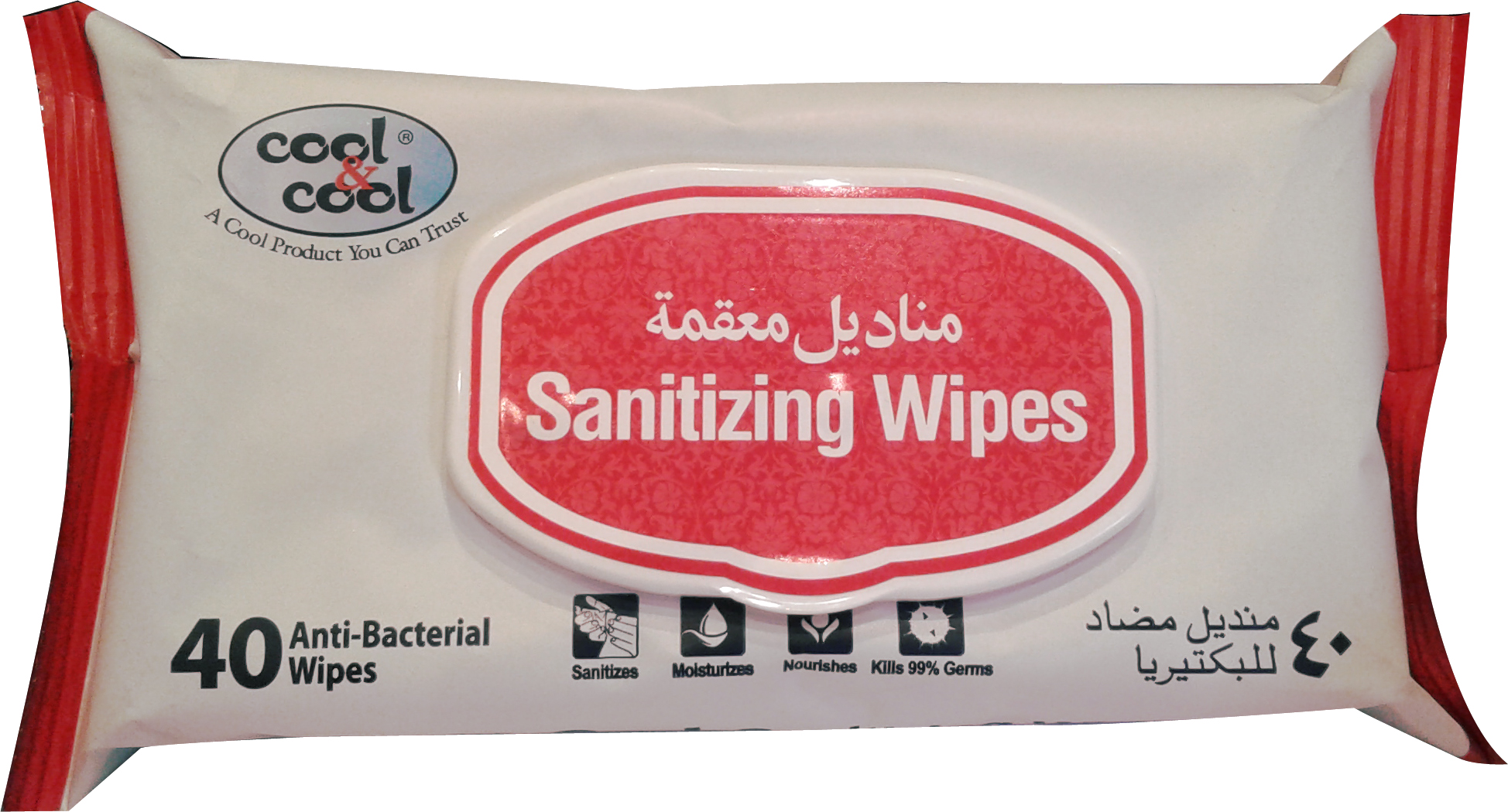 Cool & Cool Cool & Cool Sanitizing Wipes - 40 Wipes | Jomla.ae