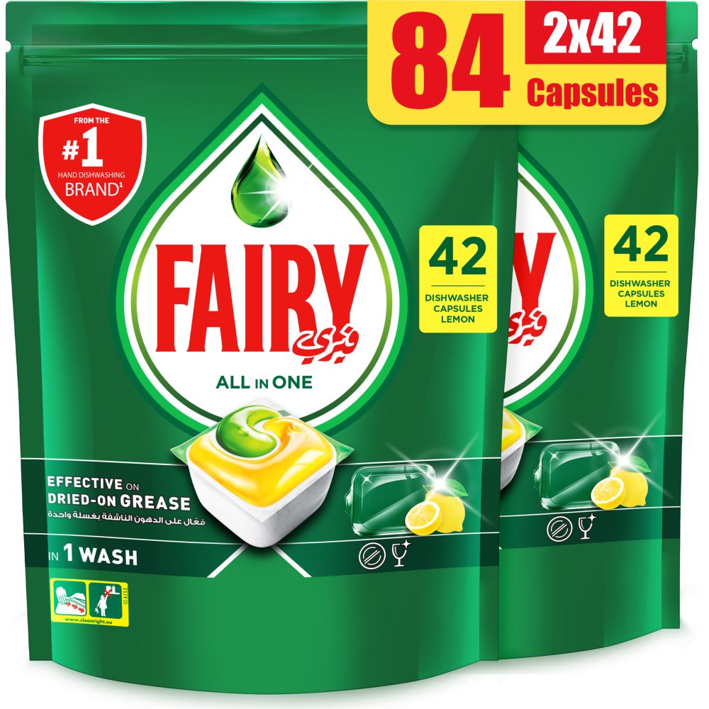 Order Fairy - All In One Dishwasher Capsules 2 x 42 Count Now! | Jomla.ae