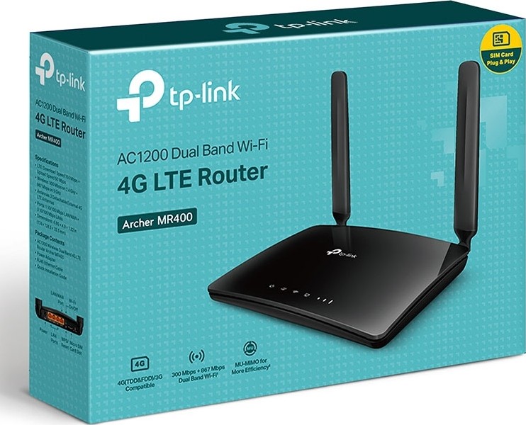 اطلب راوتر 4g تي بي لينك TP-Link Archer MR400 AC1200 Wireless Dual Band ...