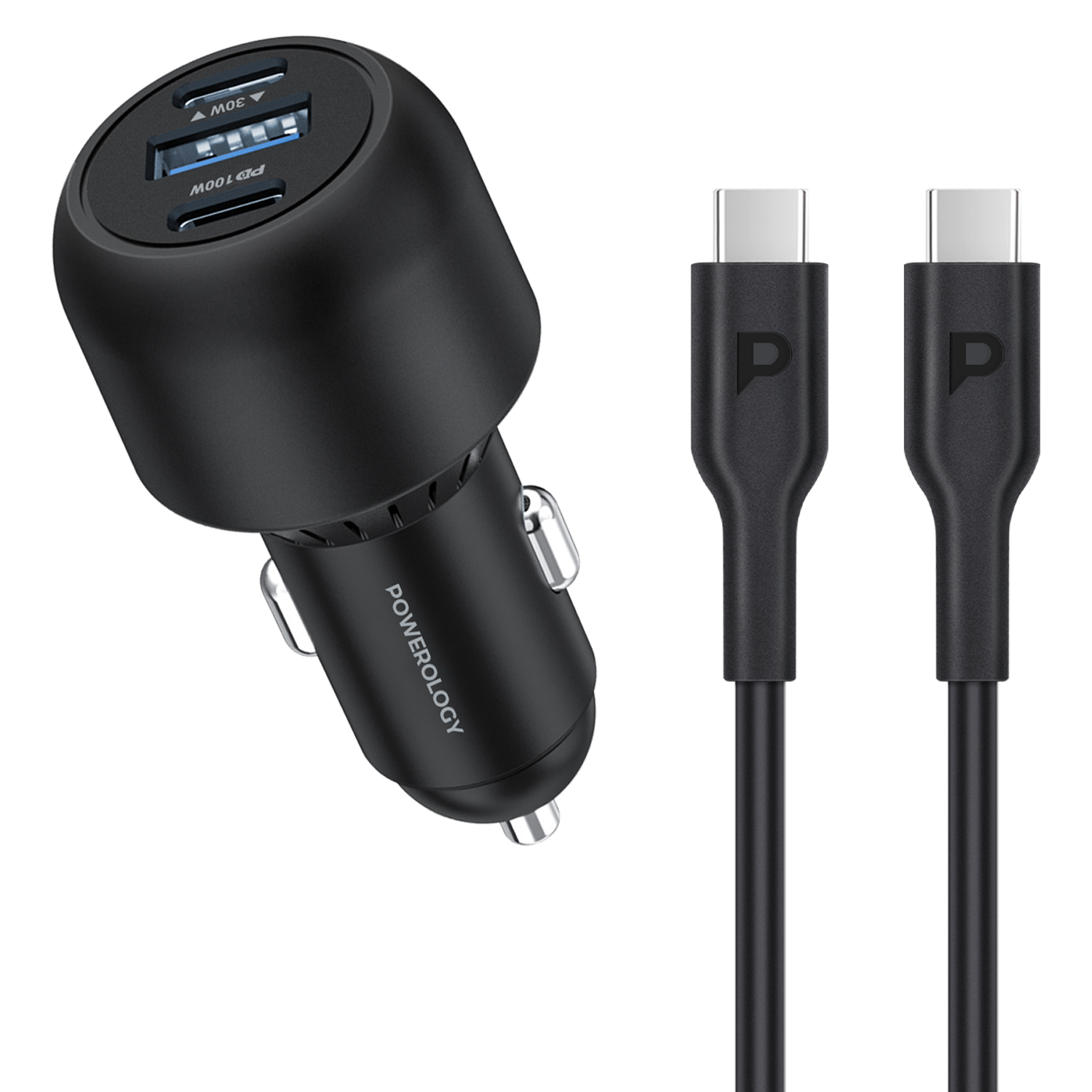 اطلب شاحن سيارة قوي ثلاث مخارج 130 واط بورلوجي Powerology Car Charger