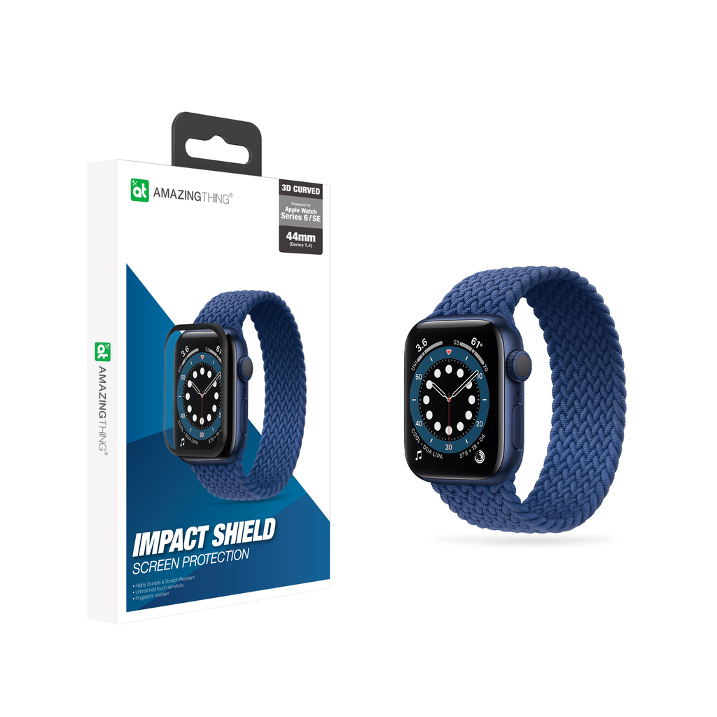 At apple watch 44m series 6/se/5/4 impact shield black | Jomla.ae