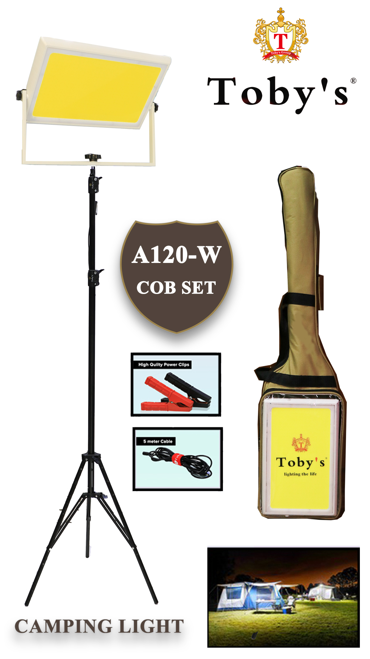 Order Toby's Full set COB A-120W Sanara Camping Light White Full Set ...