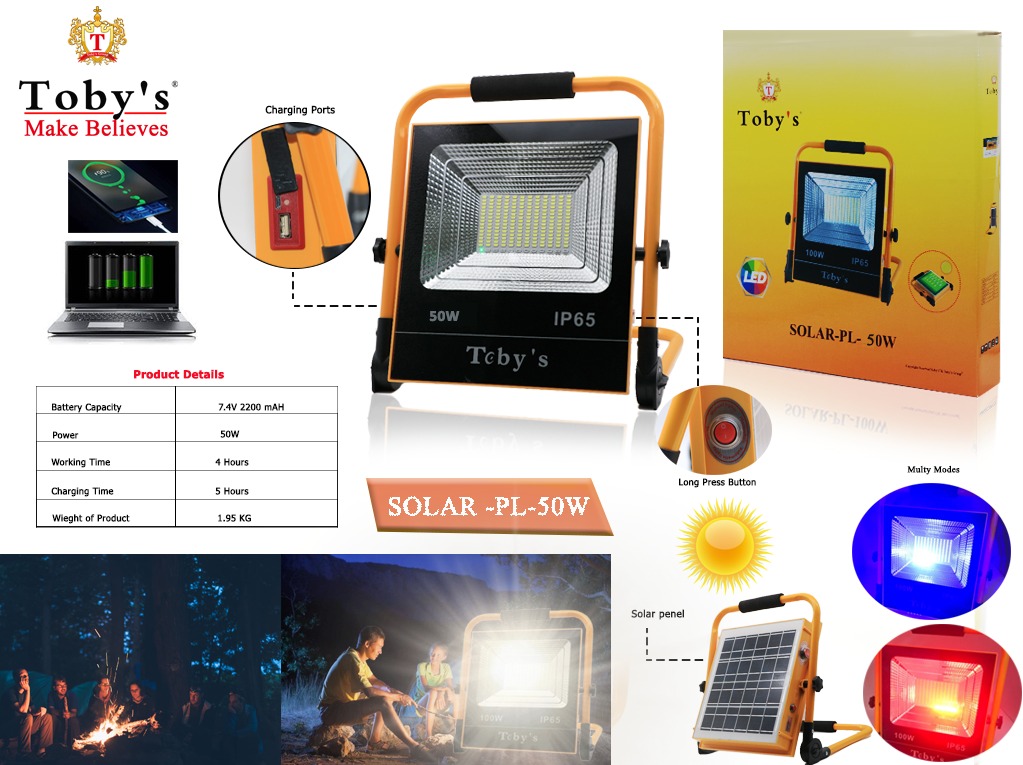 اطلب كبس طاقة شمسية 500 وات 5500 لومن مع بطارية توبيز Toby's Tobys SOLAR PL LED Work Light ...