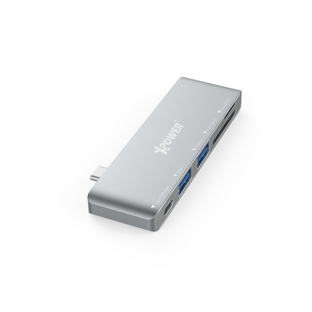 Xpower hu4pd pd3.0 4in1 usb type-c hub grey | Jomla.ae
