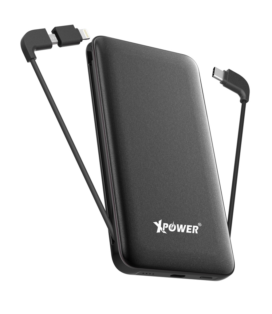 Xpower pd10x 10000mah 3in1 built-in cable power bank black | Jomla.ae