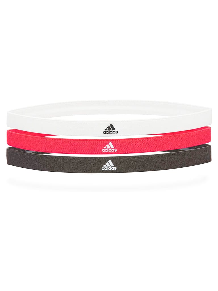 Adidas Sports Hair Bands, 3 Pack Color Black/White/Solar Red | Jomla.ae