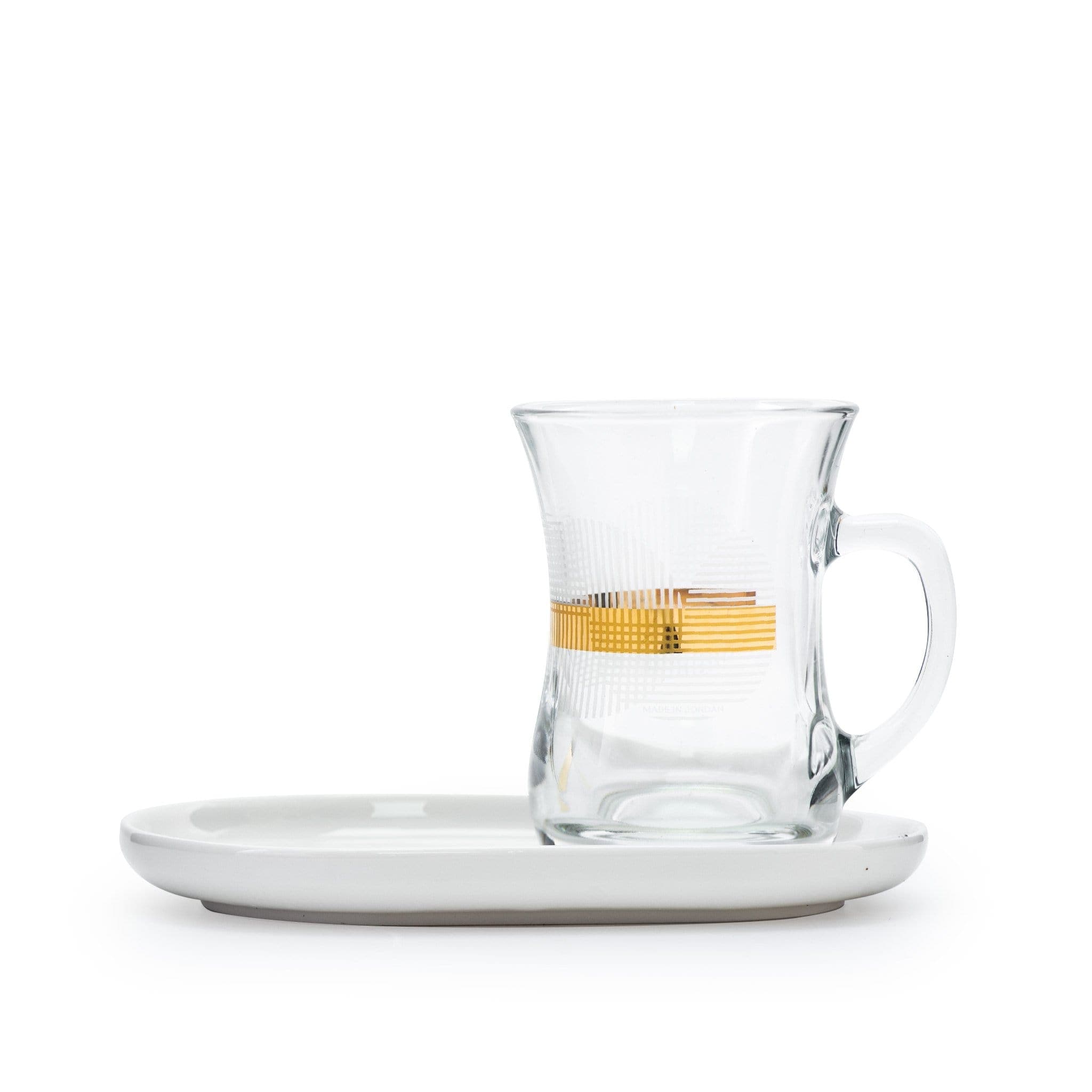 DIMLAJ LUNA GOLD 4PC MUG AND SAUCER SET - 23848 | Jomla.ae