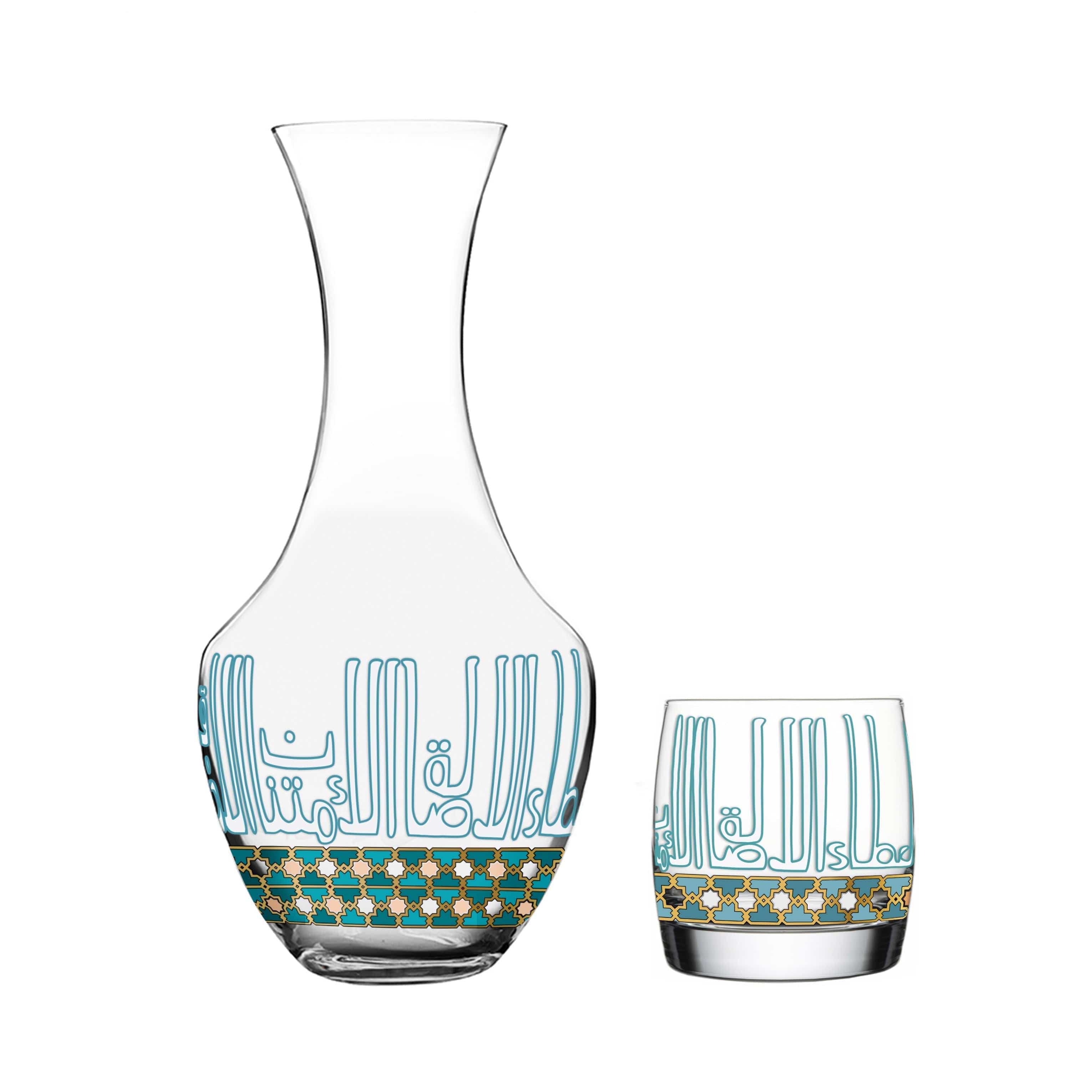 Order Dimlaj Asala Set of 5 Pcs Crystal Drinkset (Gold & Green) Now ...