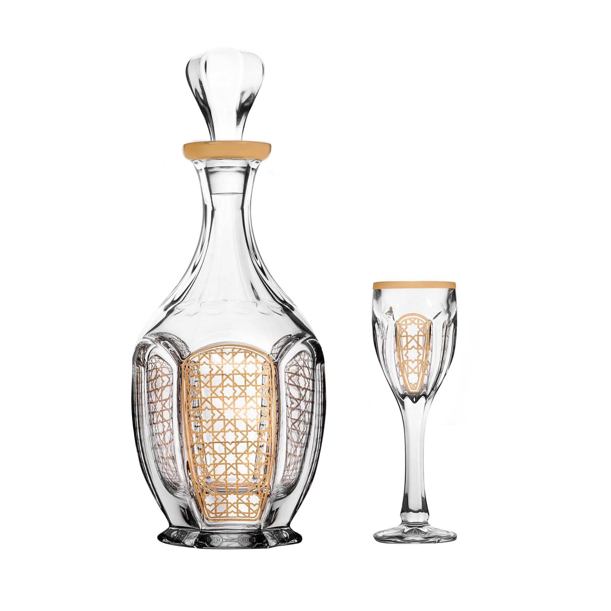 Order Dimlaj Cordoba Set of 7 Pcs Crystal Drinkset (Gold) Now! | Jomla.ae