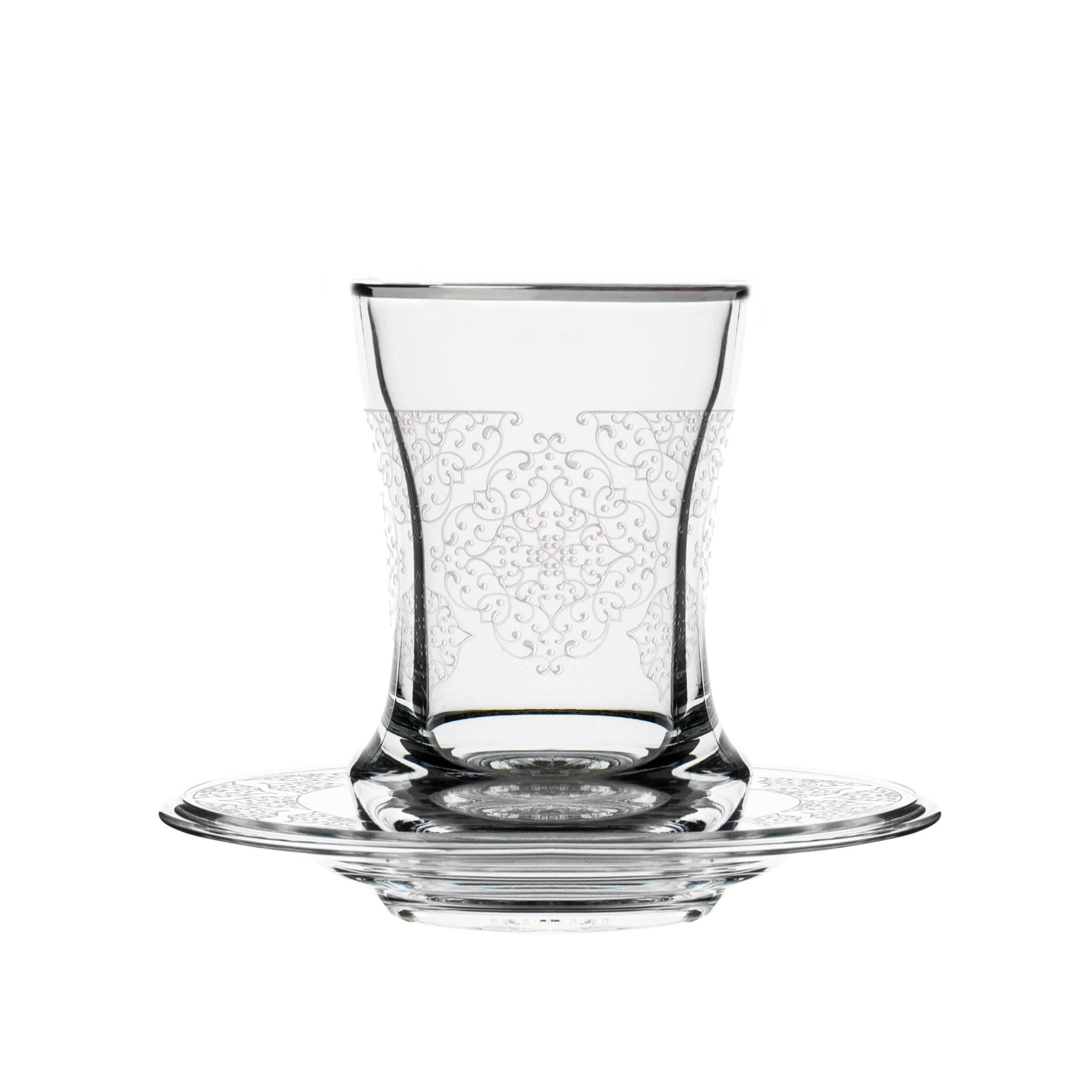 Dimlaj Perla Set of 6 Pcs Tea Cups and Saucers (Platinum) | Jomla.ae