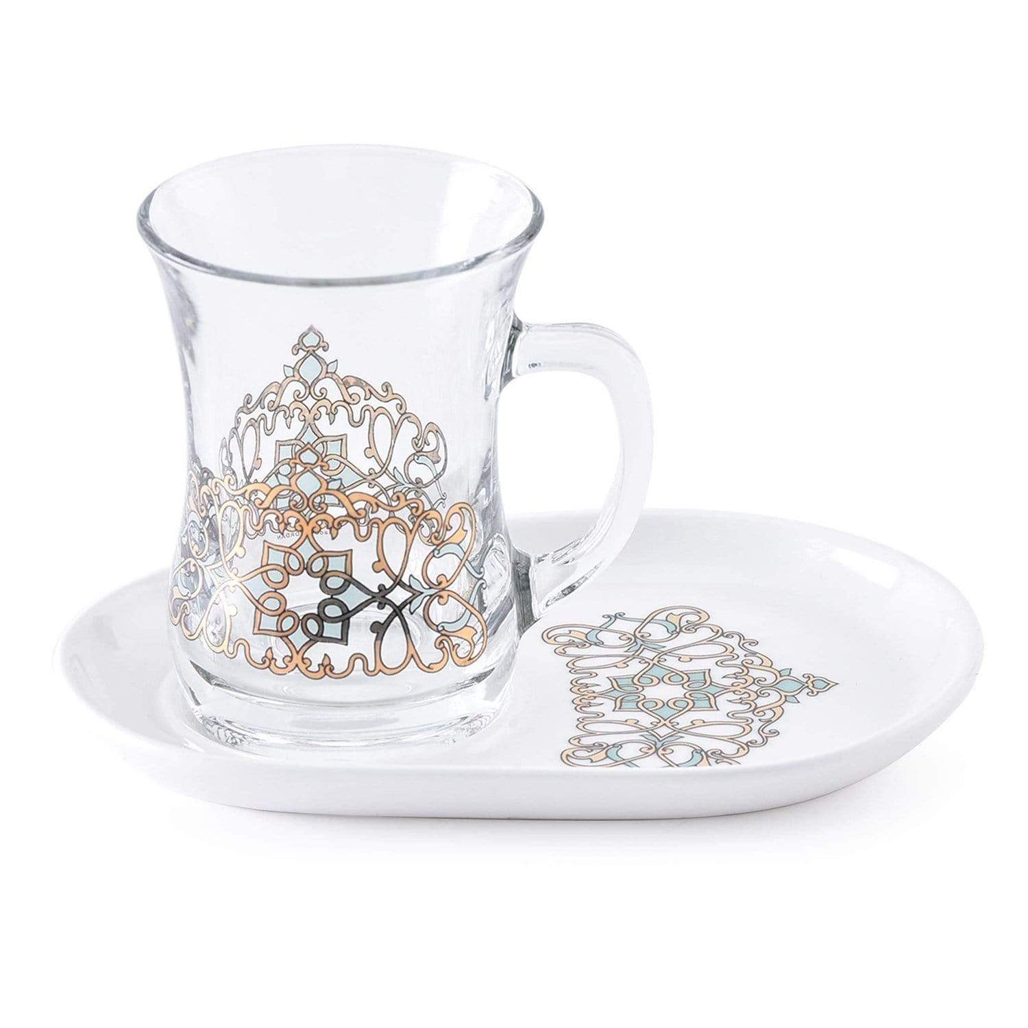 Order Dimlaj Regal Mug and Saucer - Gold and Green, Set of 4 - 20838 ...