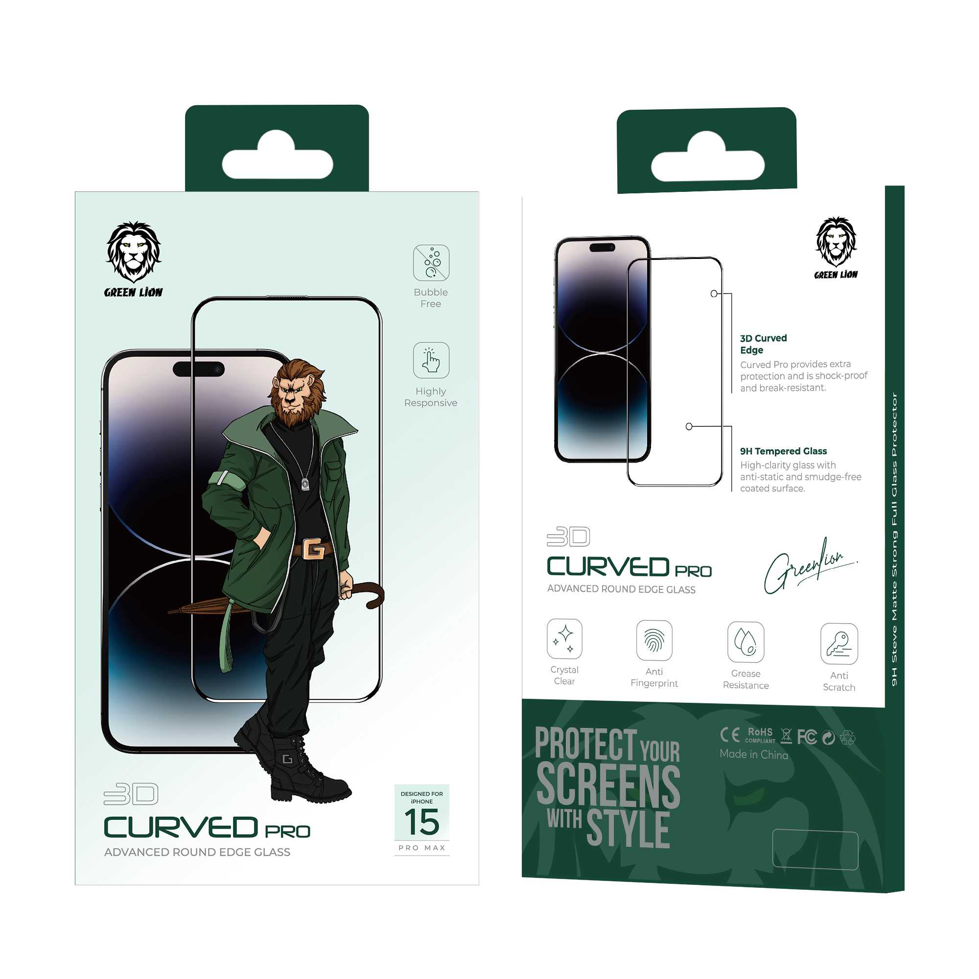 Order Green Lion 3D Curved Pro Screen Protector for iPhone 15 - Clear ...