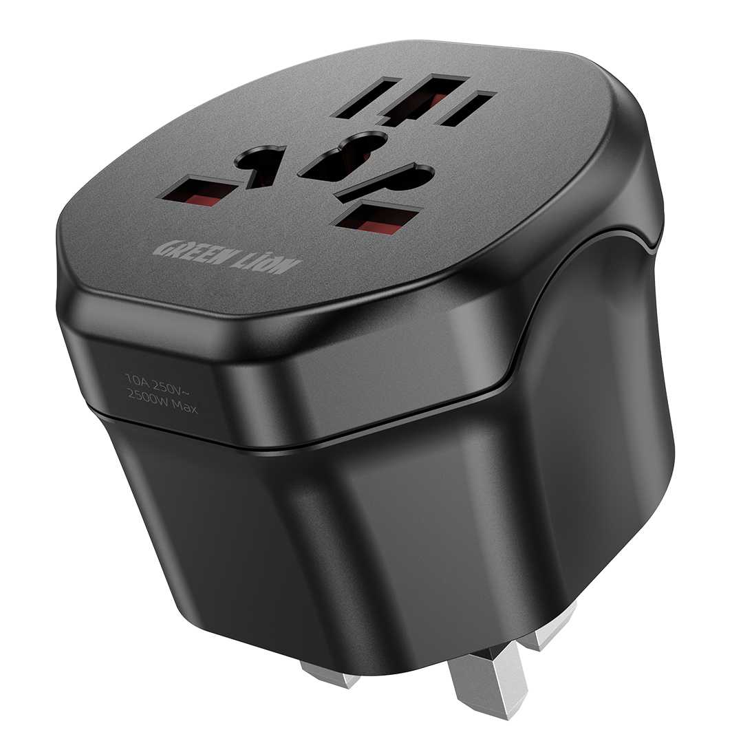 Green Lion Universal Convertion UK Plug - Black | Jomla.ae