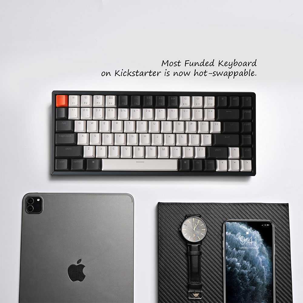 اطلب لوحة مفاتيح لاسلكية قيمنق 84 محرف سويتش احمر RGB من كيكرون Keychron K2 ANSI 75% Layout 84 ...