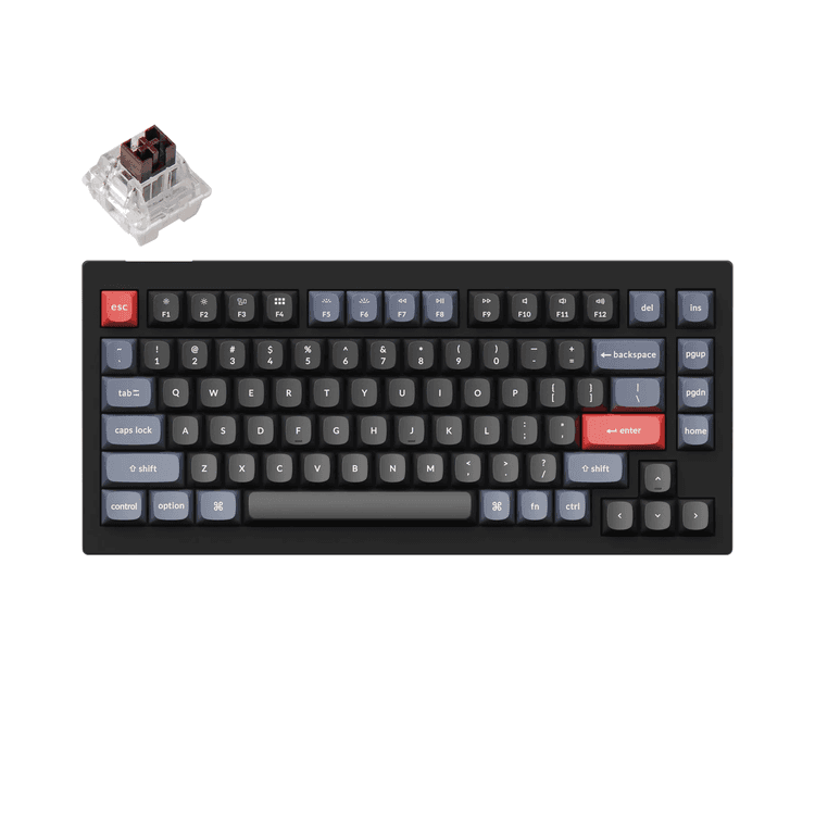 Keychron V1 QMK Custom Hot-Swappable Mechanical Keyboard With 75% ...
