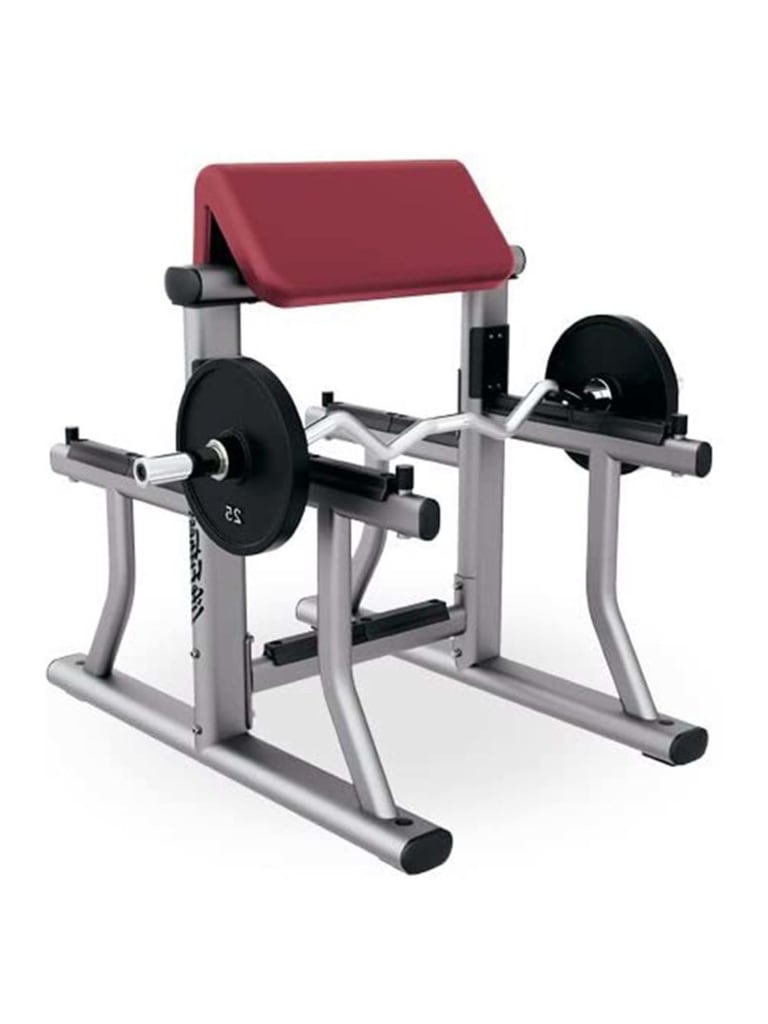 Life Fitness Signature Arm Curl Bench| Platinum - Cranberry | Jomla.ae