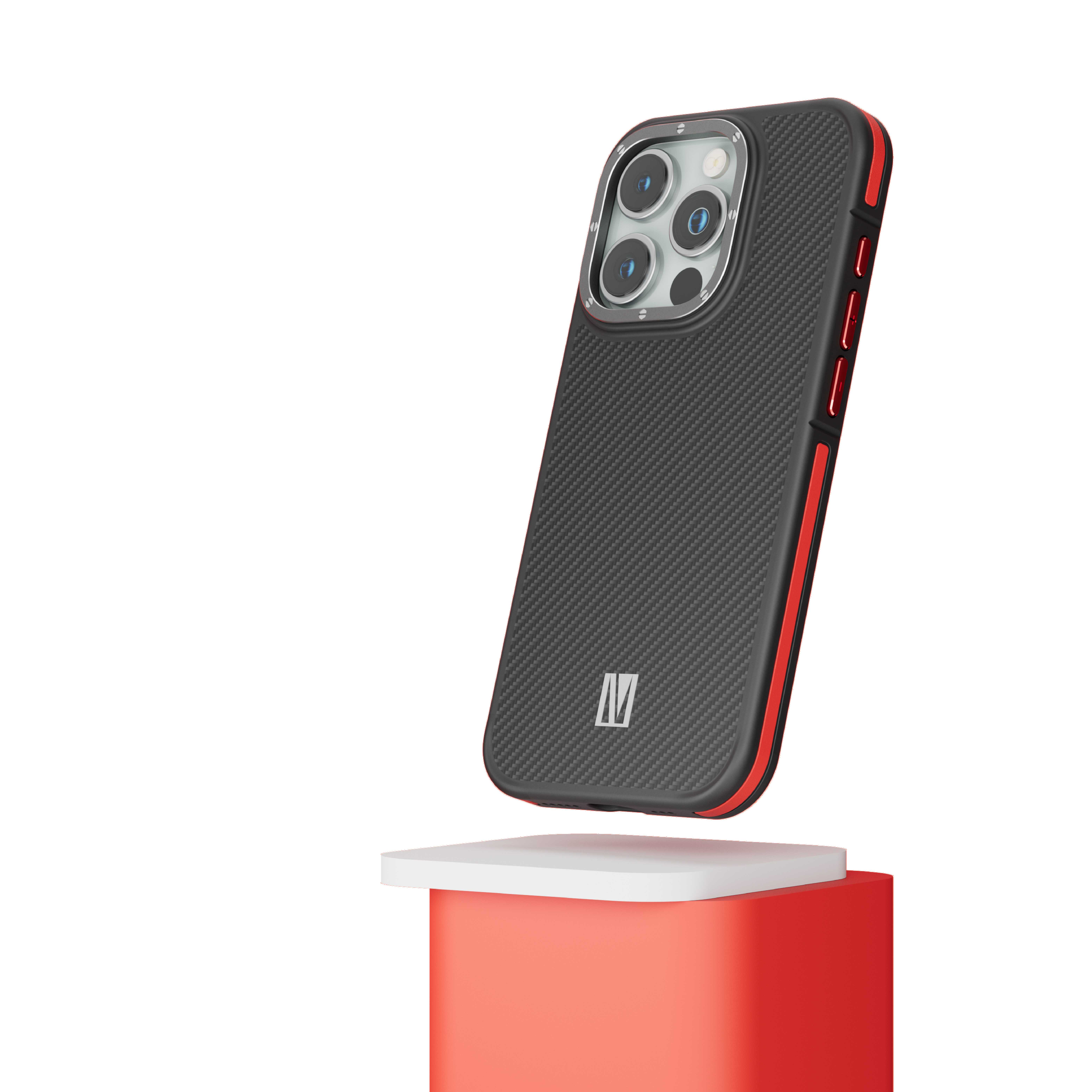 Order Levelo Ox Carbon Case For iPhone 15 Pro Max - Red Now! | Jomla.ae