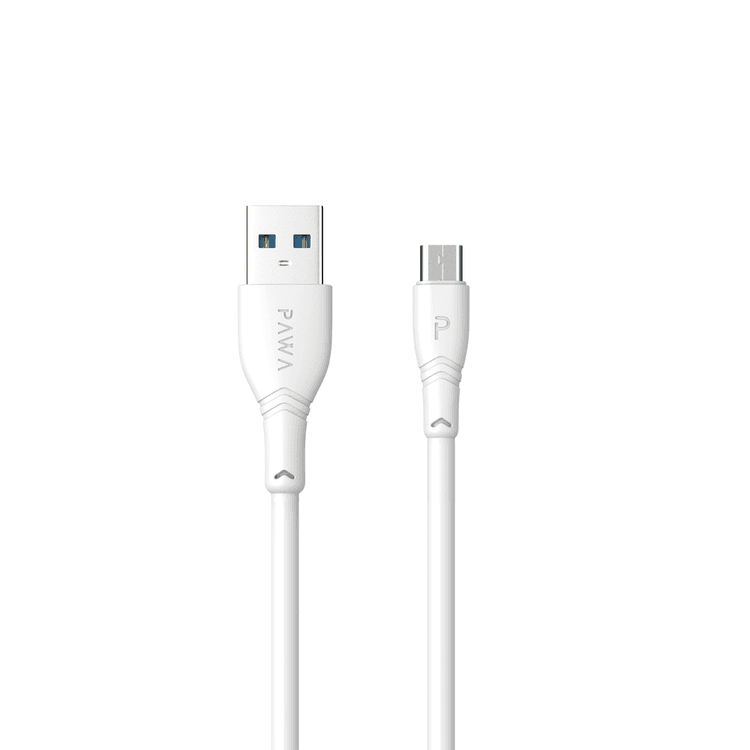 Order Pawa PVC USB-A to Micro USB Cable 2.4A 1.2M - White Now! | Jomla.ae