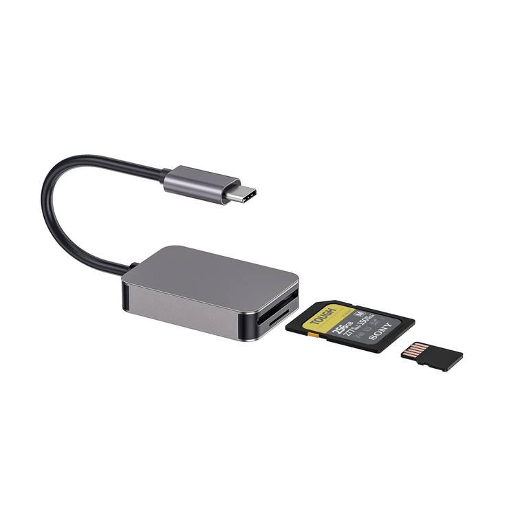 Order Porodo 2in1 USB-C Card Reader SD MicroSD - Grey Now! | Jomla.ae