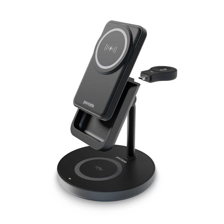 Order Porodo 4 in 1 Magsafe Power Bank Dock 5000mAh PD 20W - Black Now ...