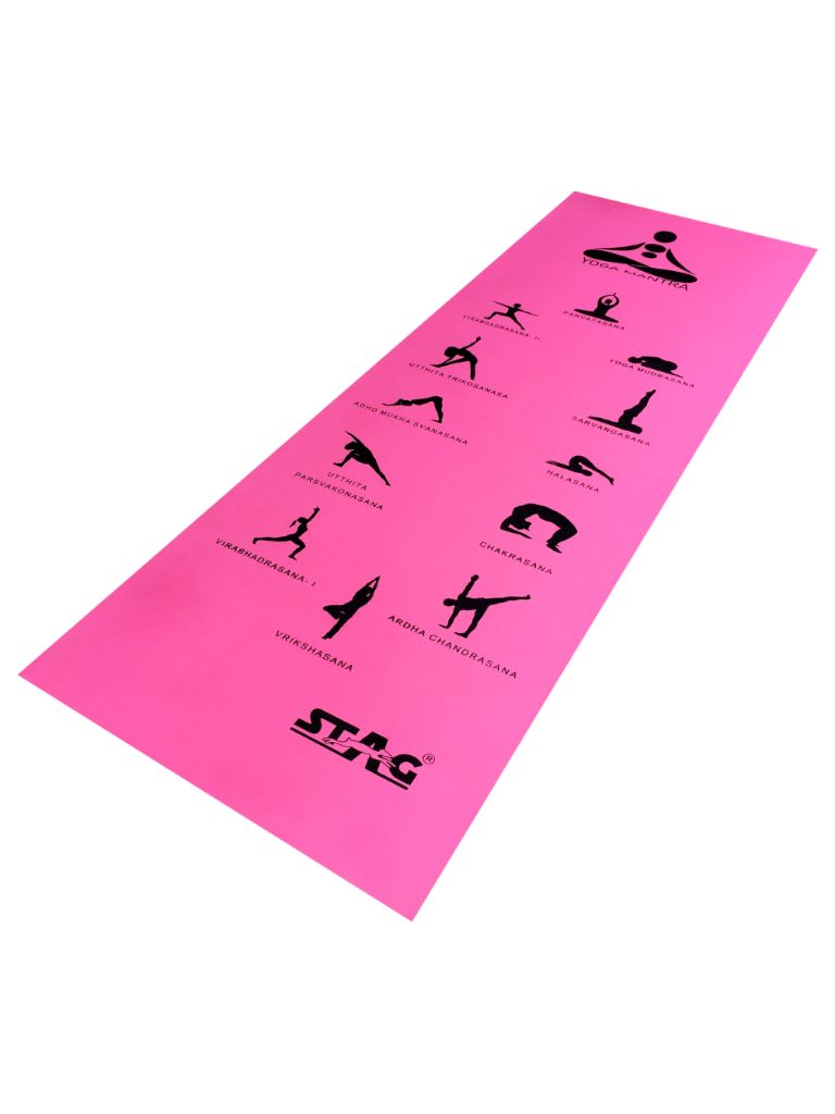 Order Stag Asana Printed Yoga Mat Size 4 mmColor Pink Now! | Jomla.ae