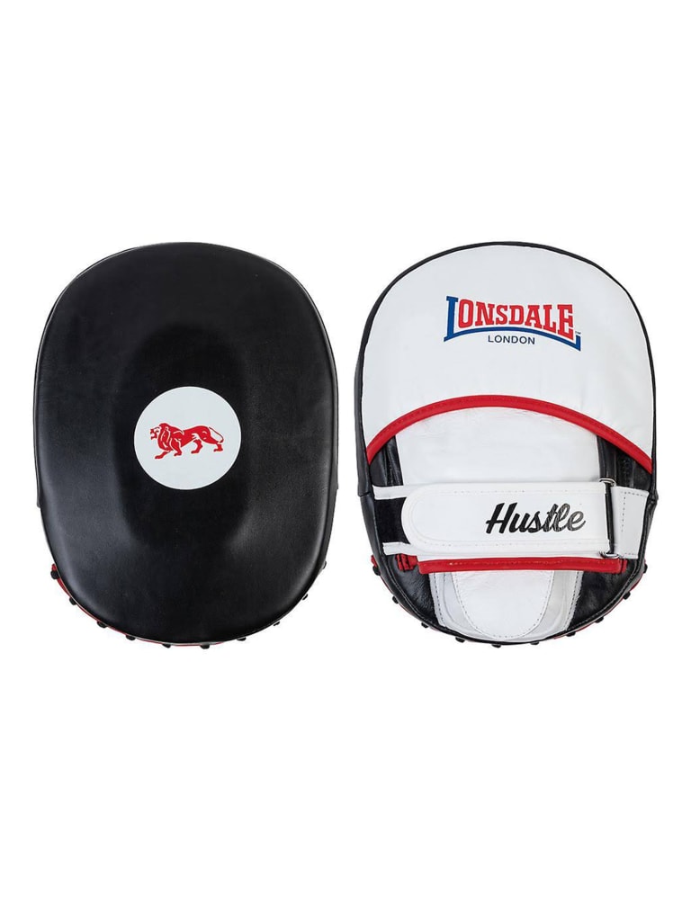 Lonsdale Hustle Leather Hook & Jab Pad | Black White Red | One Size ...