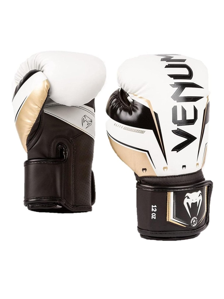 Order Venum Elite Evo Boxing Gloves | White/Gold Size 14 Oz Now! | Jomla.ae