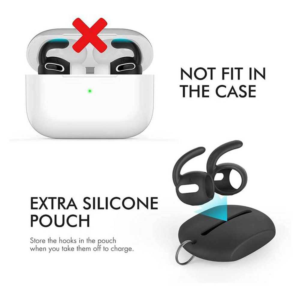 Order AhaStyle Silicone Earhooks for Airpods Pro - Black Now! | Jomla.ae