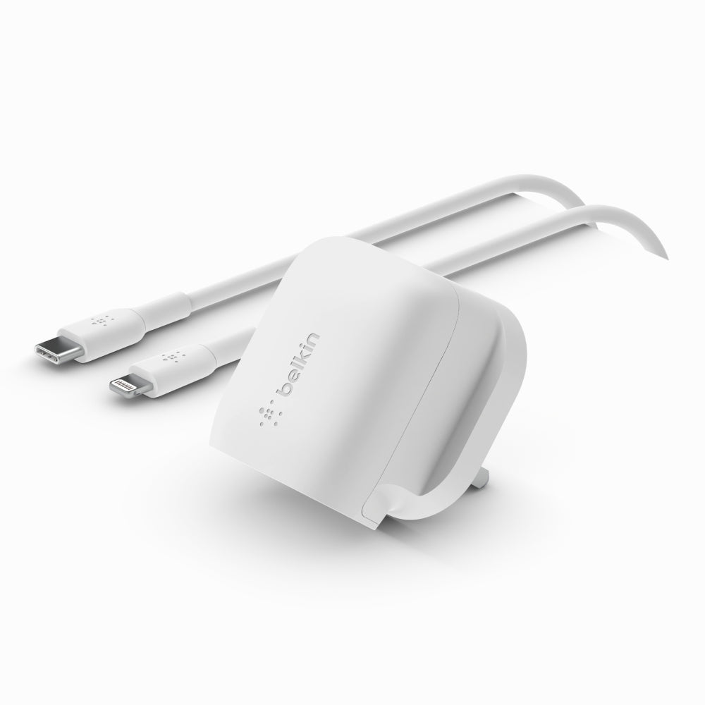 Belkin - USB-C Wall Charger 20W + USB-C Cable with Lightning Connector ...
