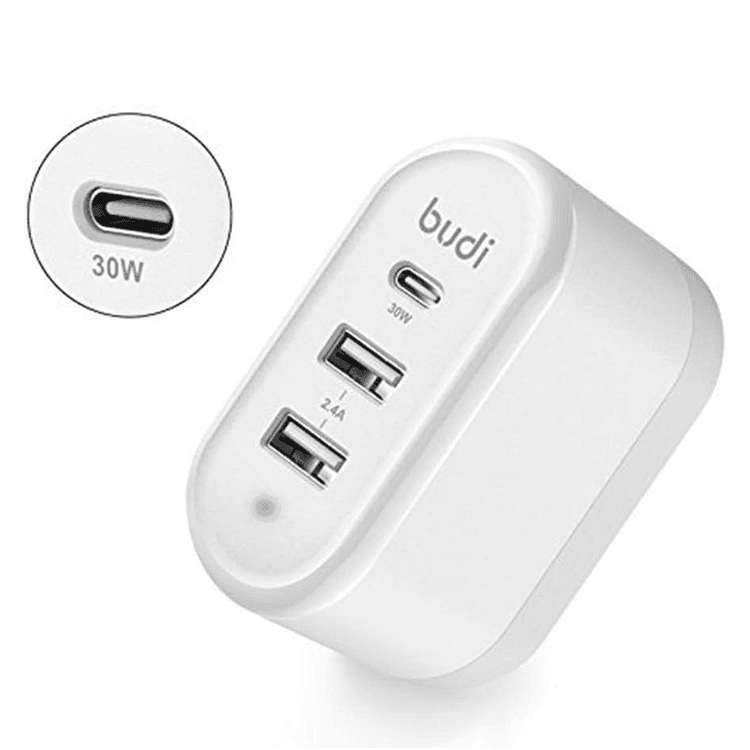 Order Budi USB-C PD Home Charger 42W - White Now! | Jomla.ae
