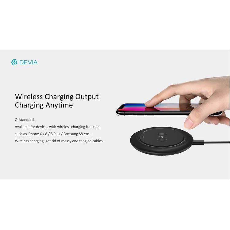 Devia Allen Series Ultra-Thin Wireless Charger V3 (15W) - White | Jomla.ae