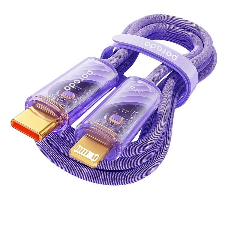 Order Porodo Braided 27W PD C to Lightning Cable With Transparent Head ...