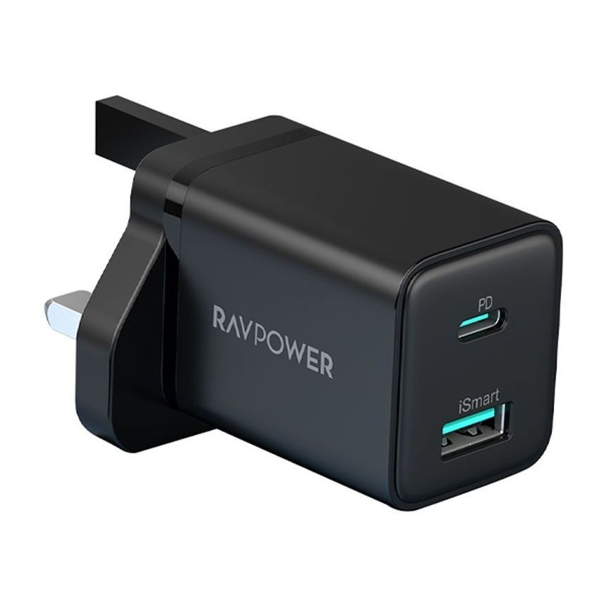 Order RAVPower RP-PC168 PD 20W 2-Port Wall Charger - Black Now! | Jomla.ae