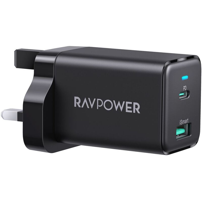 اطلب فيش جداري شاحن حائط منفذين راف باور 45 واط RAVPower RP-PC171 PD 2-Port Wall Charger | Jomla.ae