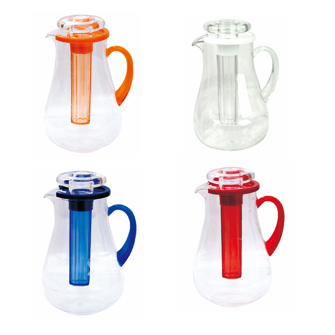 Acrylic Water Jug 2 Liter with Ice Tube Multicolored Acrylic | Jomla.ae