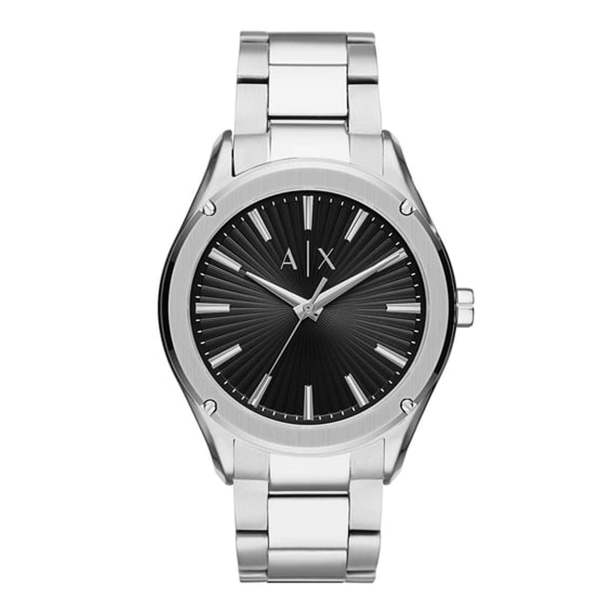 اطلب ساعة أرماني اكستشينج للرجال بمينا اسود وحزام من الستانلس ستيل Armani Exchange Men's Analog ...