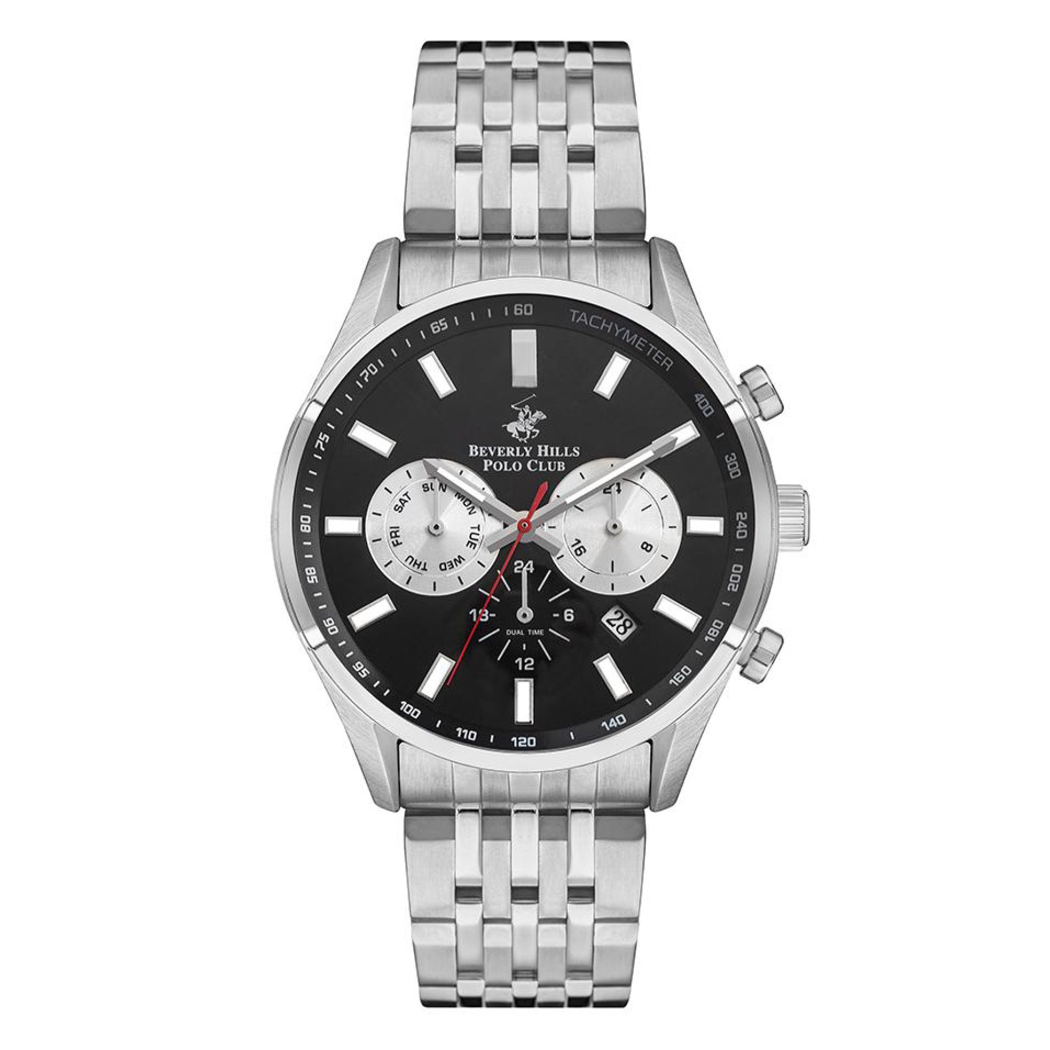 Order Beverly Hills Polo Men's Multi Function Gun Black Sunray Dial ...