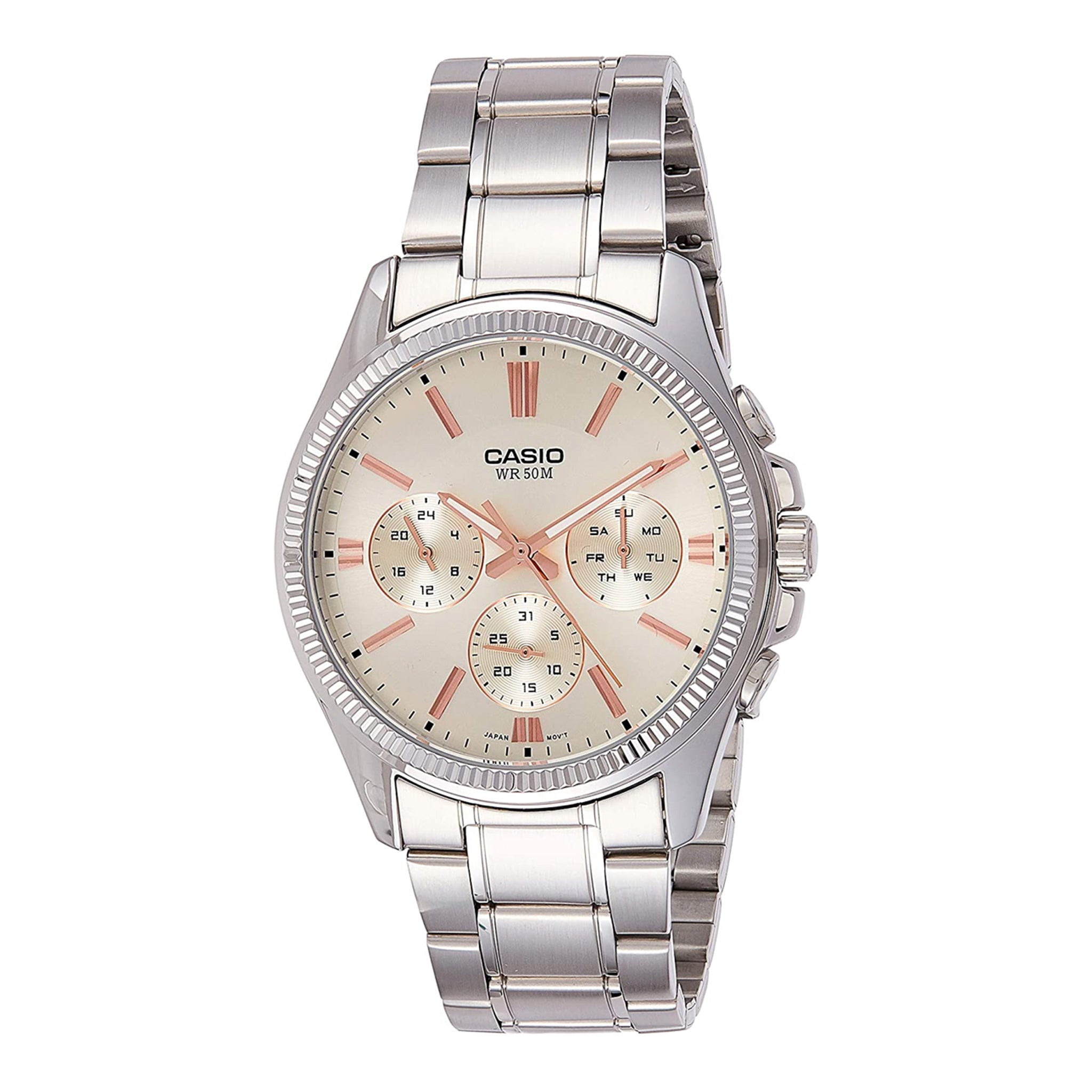 Order Casio Mens Quartz Watch, Analog Display And Stainless Steel Strap ...