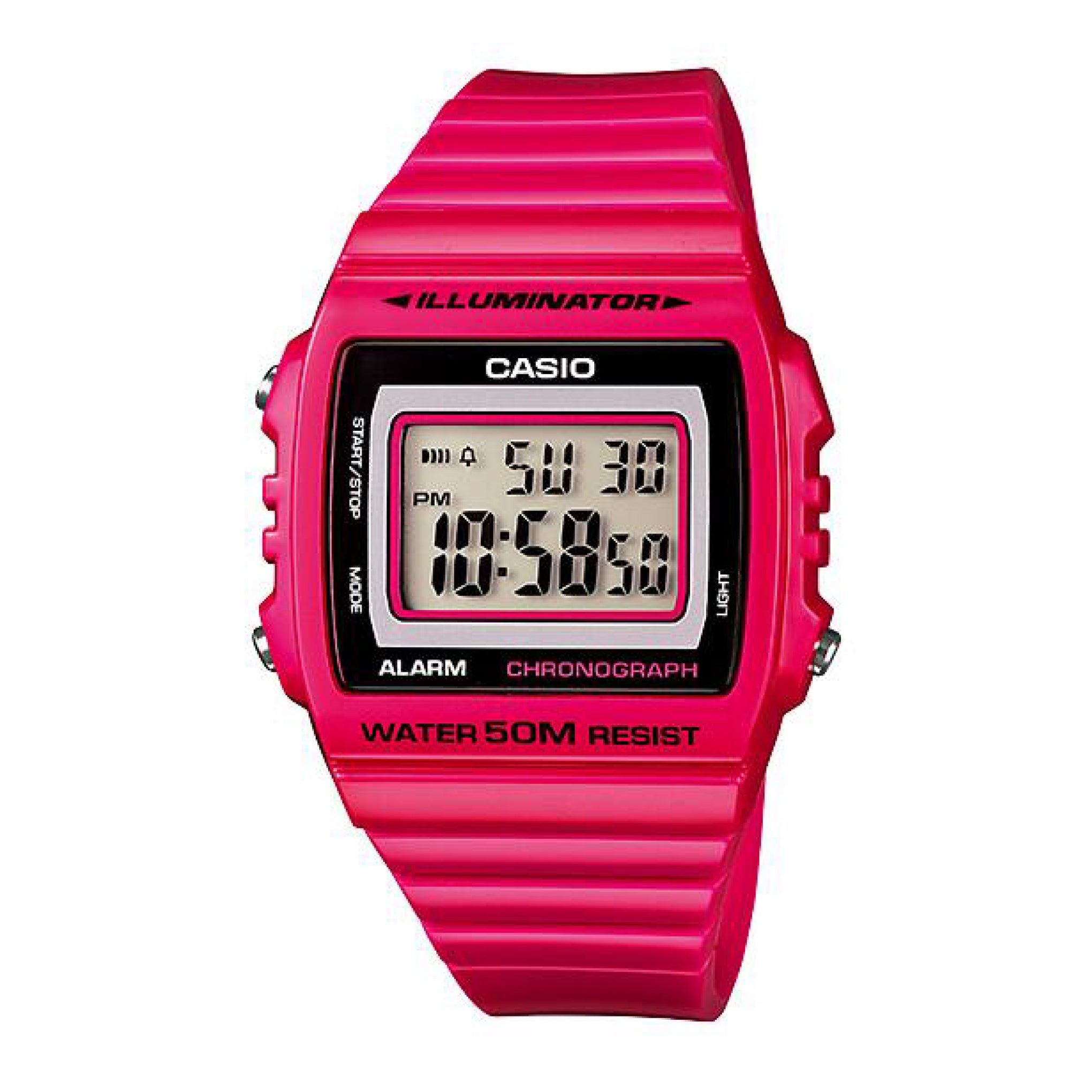 Casio Women's Classic Digital Pink Plastic Quartz Watch W-215h-4avdf ...